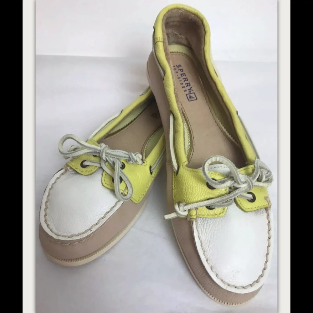 Sperry Top Siders Audrey Boat Leather Yellow Tan - Gem